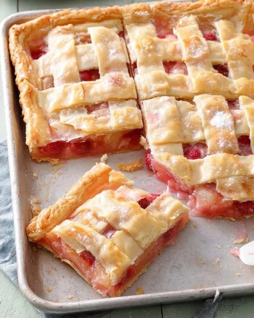 Raspberry-Rhubarb Slab Pie – Grandma Baking Recipes